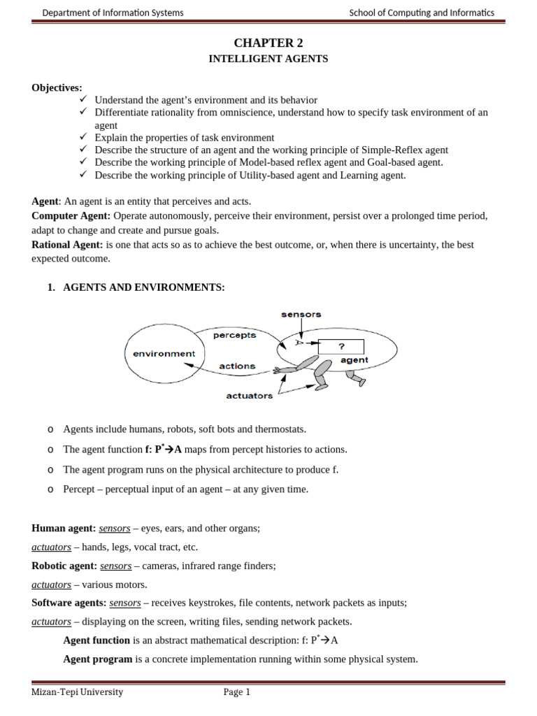 AI-Chapter 2 Part1 | PDF | Rationality | Determinism