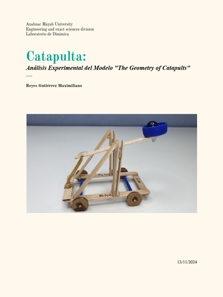 Proyecto Catapulta | PDF | Proyectiles | Elasticidad (Física)