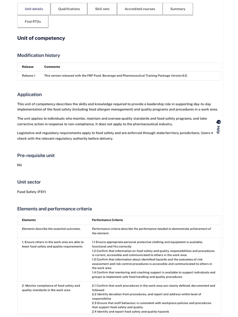 Food safety unit | PDF | Food Safety | Regulatory Compliance