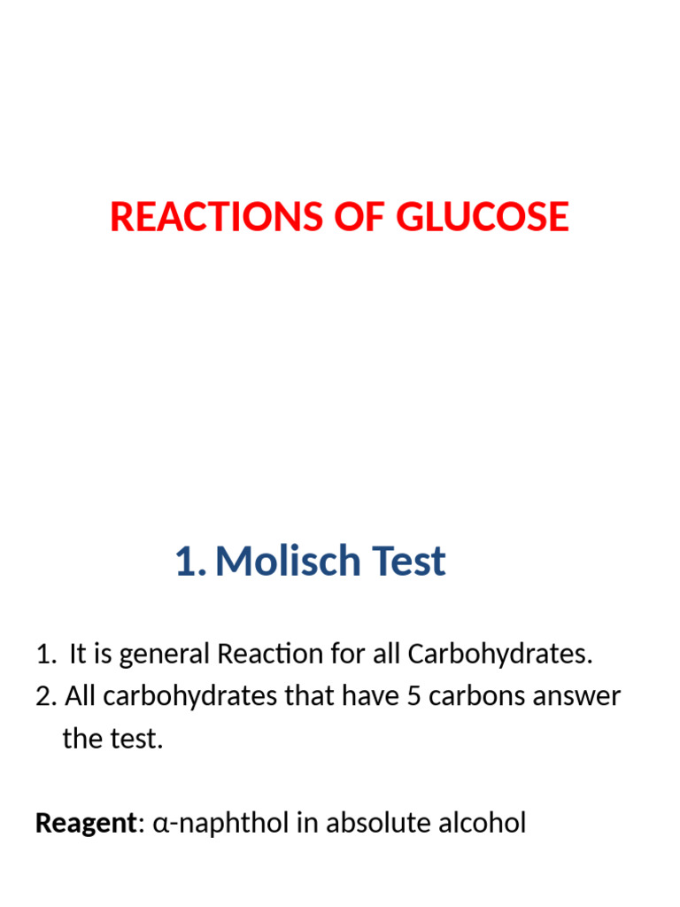 Reactions of Glucose | PDF | Glucose | Fructose