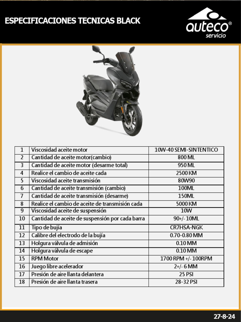 Especificación Tecnica Black | PDF