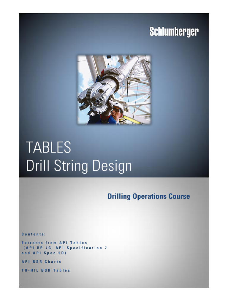 08C. Drill String Design - Tables | PDF | Pipe (Fluid Conveyance) | Mechanical Engineering