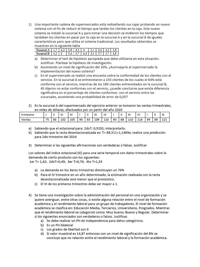 ejercicios de parciales y finales | PDF | Muestreo (Estadísticas) | Desviación Estándar