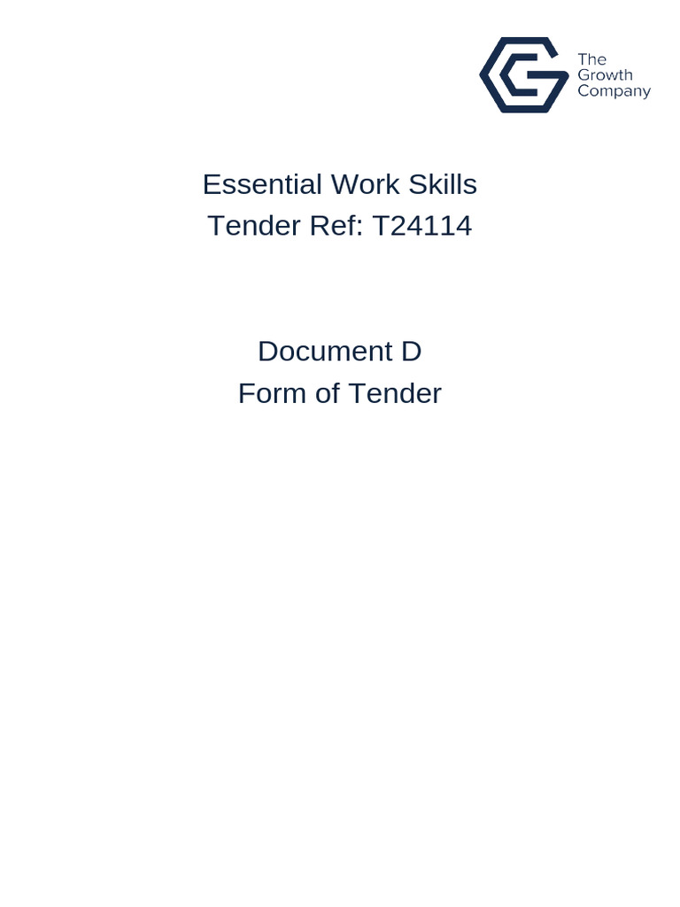 Document D - Form of Tender T24114 1 | PDF | Justice | Crime & Violence