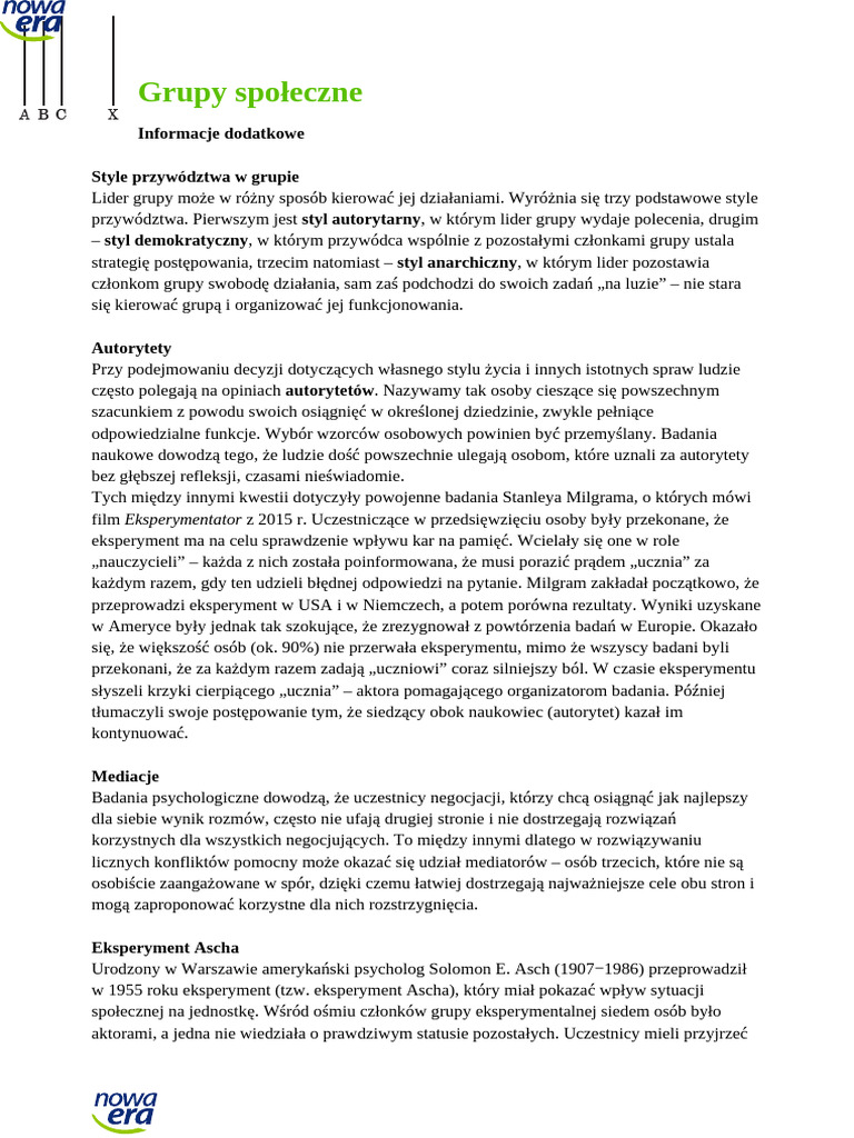 12 Grupy Spoleczne Informacje Dodatkowe | PDF