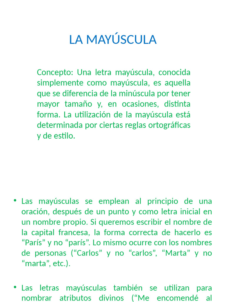 Uso de La Mayuscula | PDF | Caso de carta | Lingüística