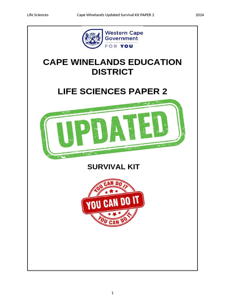 Cape Winelands Life Sciences Kit 2024 | PDF | Meiosis | Rna