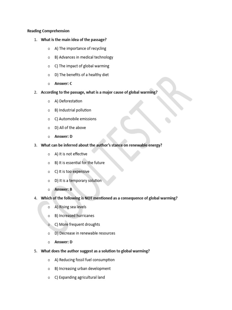 MSRT - Reading Comprehension | PDF | Renewable Energy | Energy Development