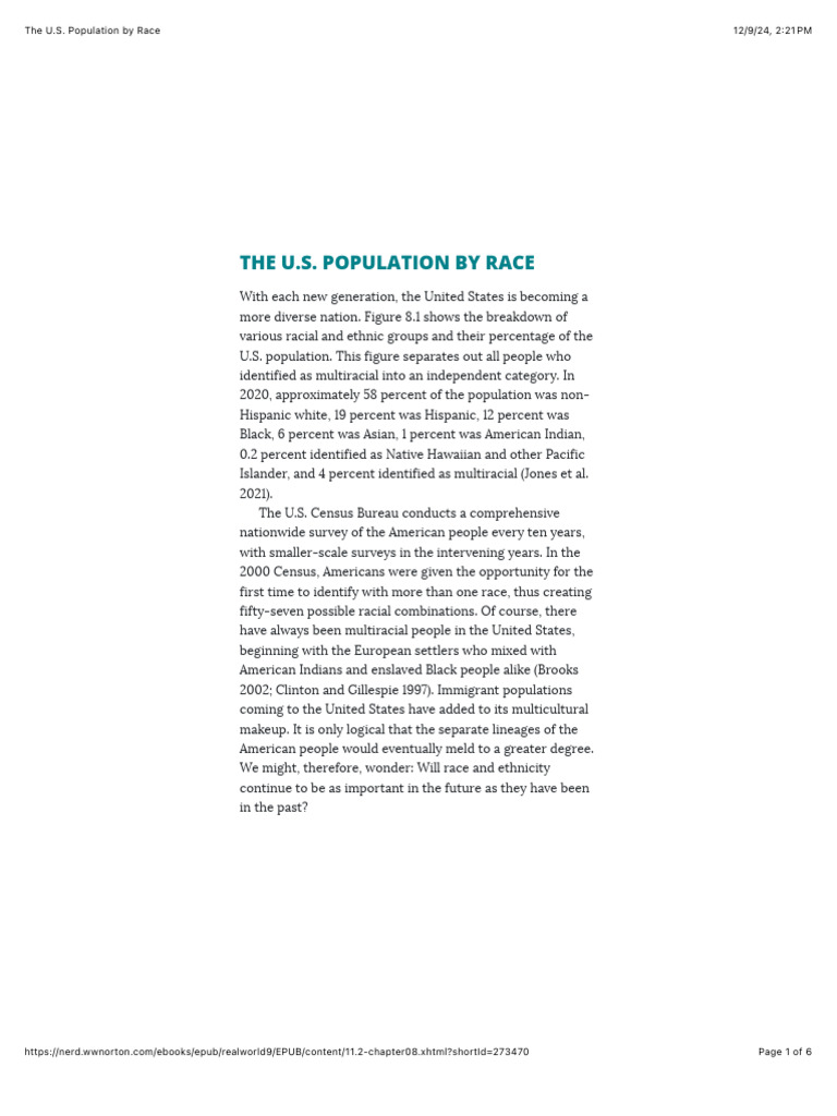 The U.S. Population by Race | PDF | Race And Ethnicity In The United ...