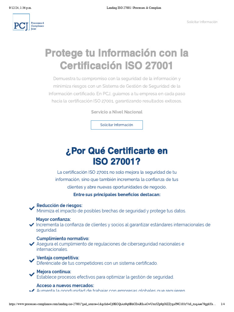 Landing ISO 27001 | PDF | La seguridad informática | Seguridad