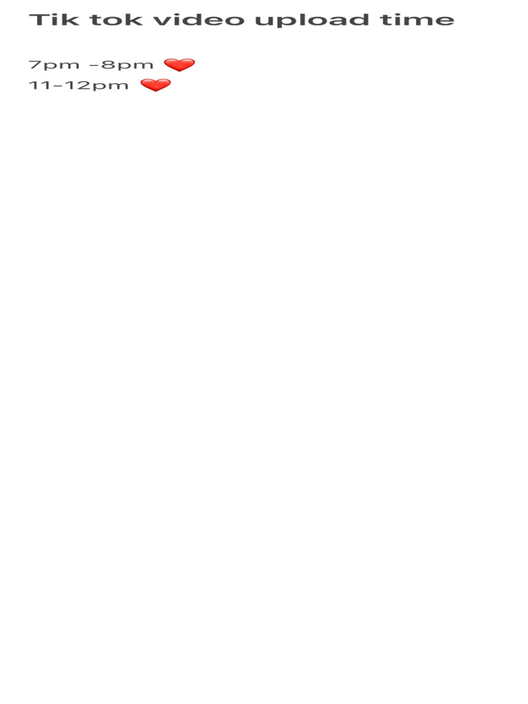 Tik Tok Video Upload Time | PDF