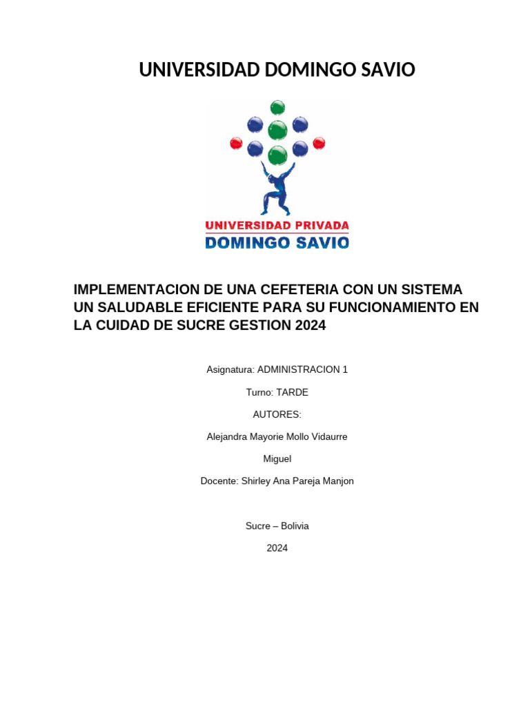 Proyecto Admi 1 Modificado 2.1 | PDF | Planificación | café
