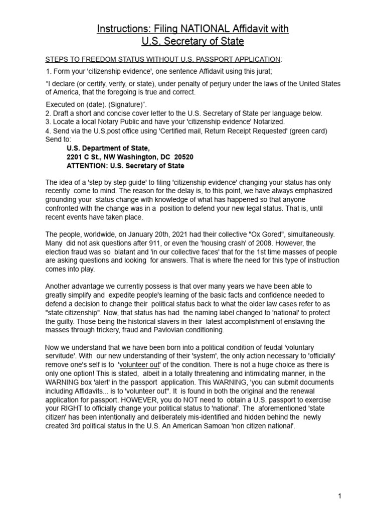 How To File National Affidavit | PDF | Affidavit | Notary Public
