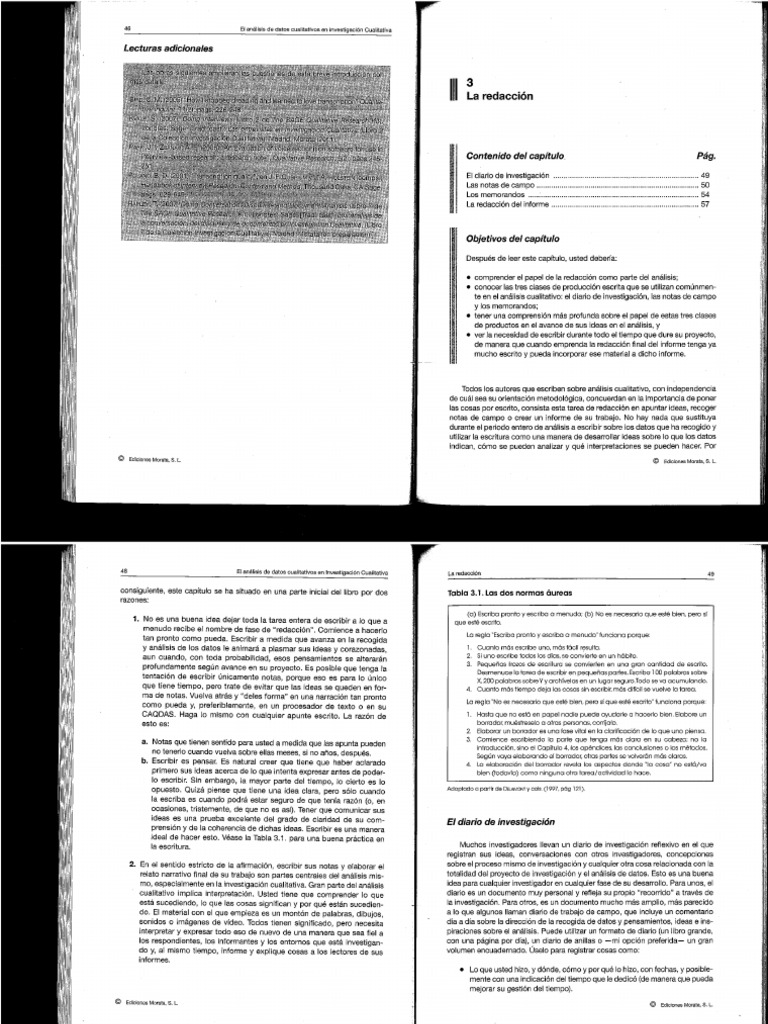 Cap 3 y 4 El Analisis de Datos Cualitativos Graham Gibbs | PDF