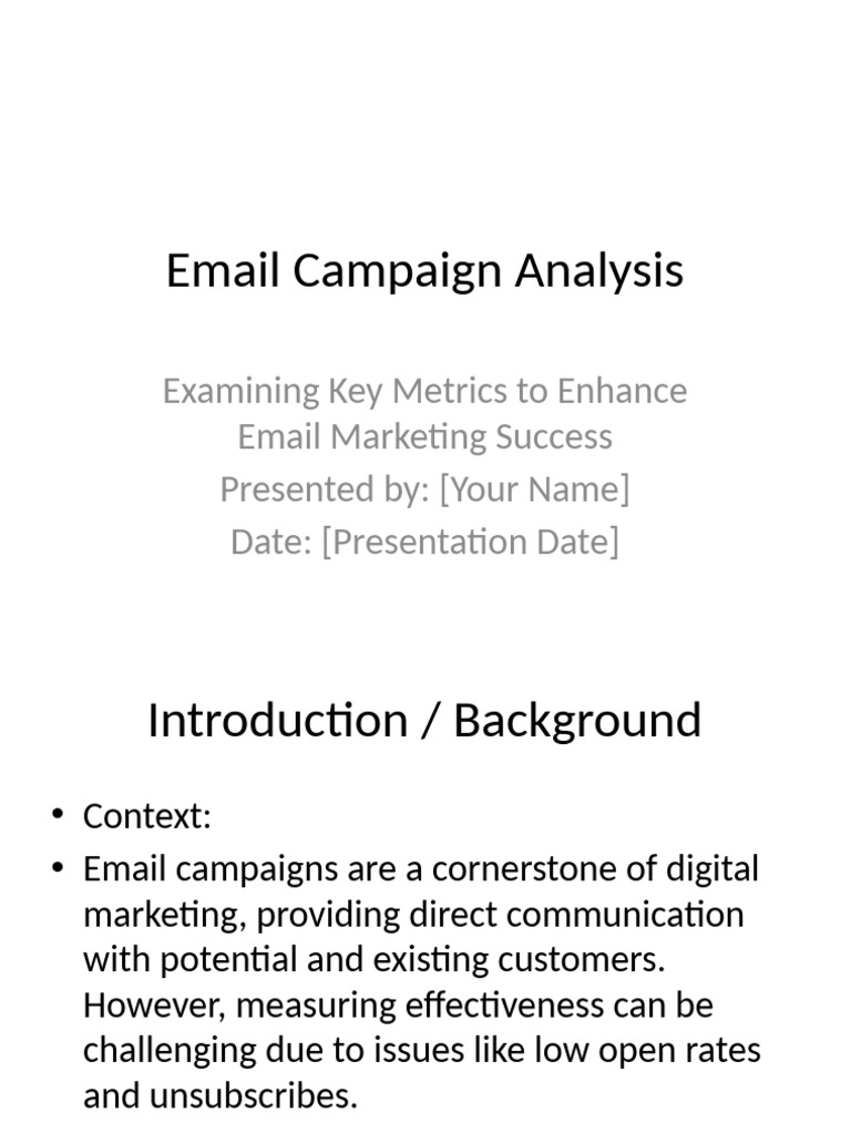 Email Campaign Metrics Analysis | PDF