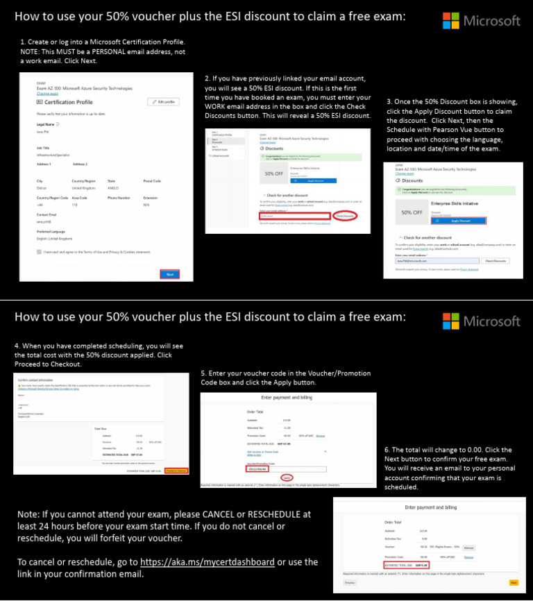 Using An Exam Voucher On ESI Guide | PDF