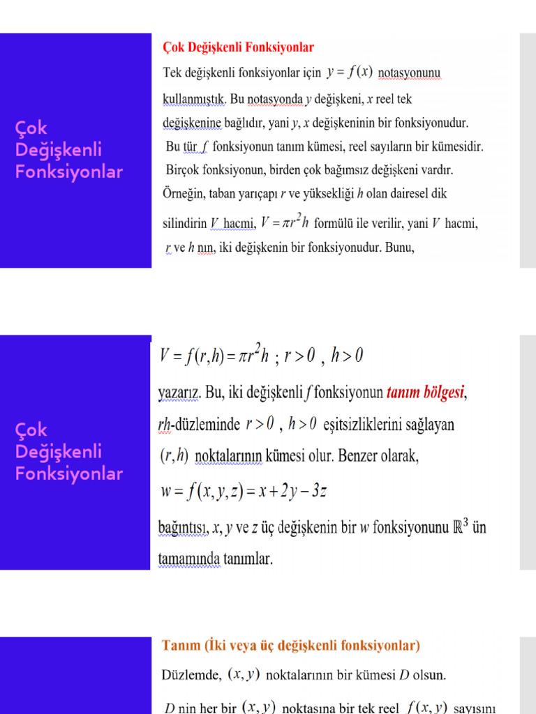 Cokdegiskenli Fonksiyonlar | PDF