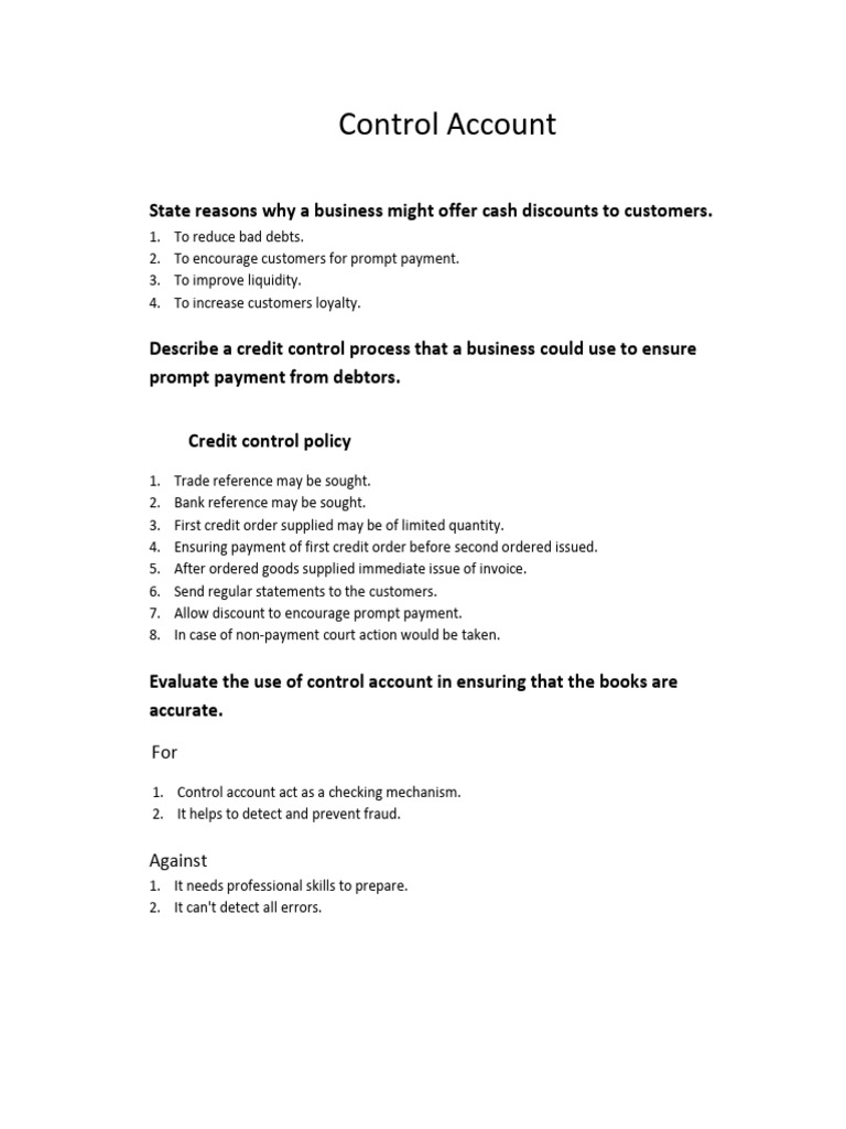 Control-Accounts | PDF | Debits And Credits | Cheque