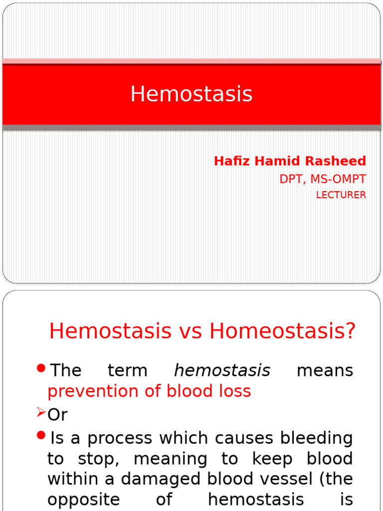 Hemostasis and Anaemia Detailed Mechanism With Add Diagrams | PDF ...