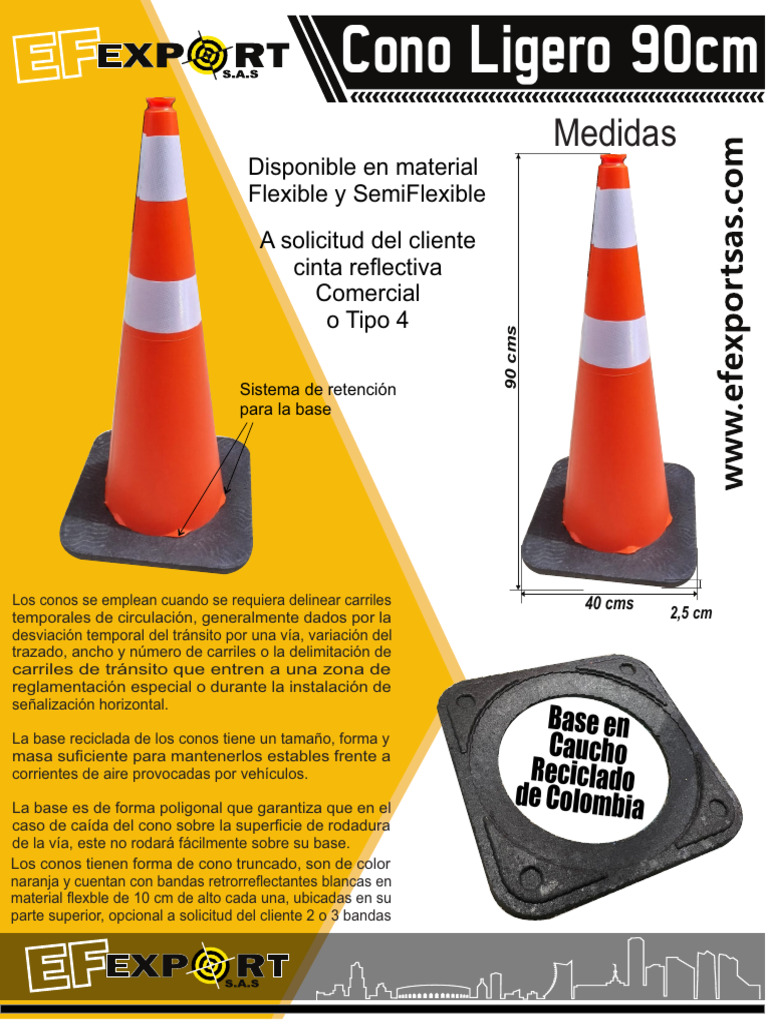 Cono Ligero 90cm para Delimitación Vial | PDF