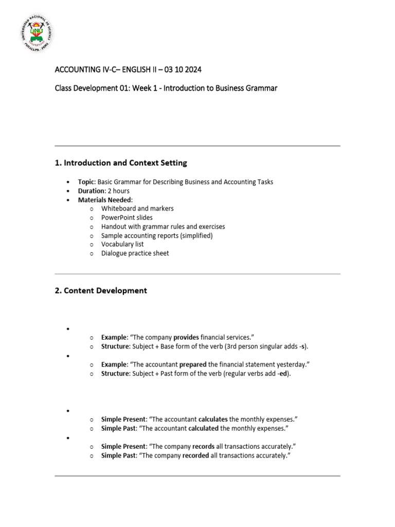 Clase 1 Ingles | PDF | Expense | Financial Statement