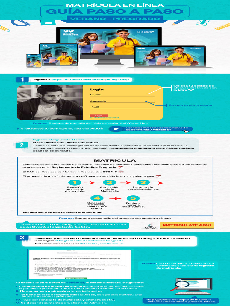 UPNW-PRE-MAT-GUI-007 Matricula Pregrado Verano 2024 V02 | PDF