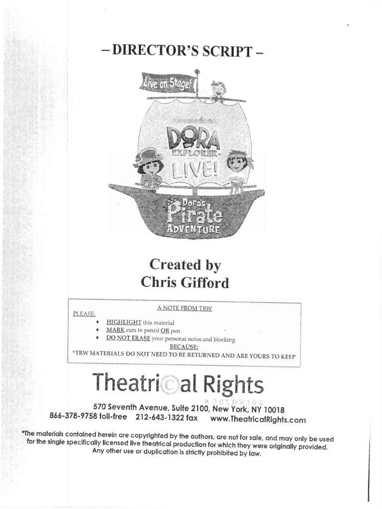 Dora The Explorer - Director's Script | PDF