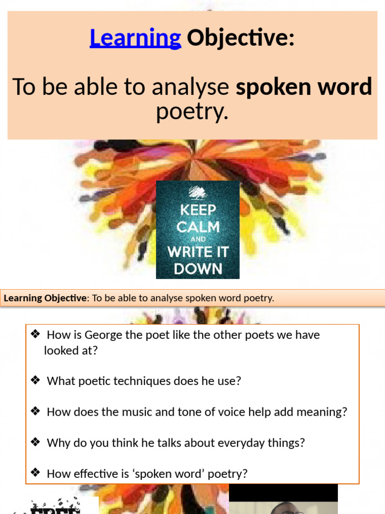 Analyze & Create Spoken Word Poetry | PDF