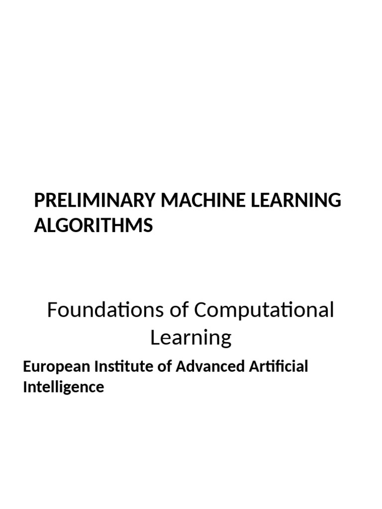 Machine Learning Algorithms Overview | PDF | Machine Learning | Regression Analysis