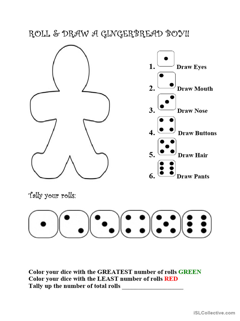 Roll & Draw A Gingerbread Boy | PDF