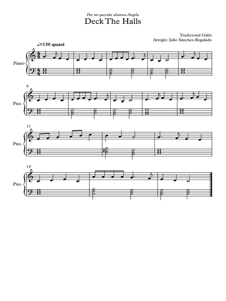 Deck The Halls - Partitura Completa | PDF