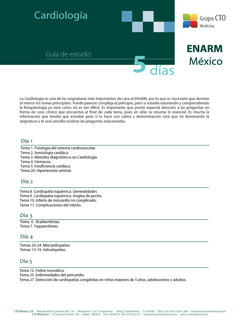 Guía ENARM: Cardiología en 5 días | PDF | Hipertensión | Infarto de ...