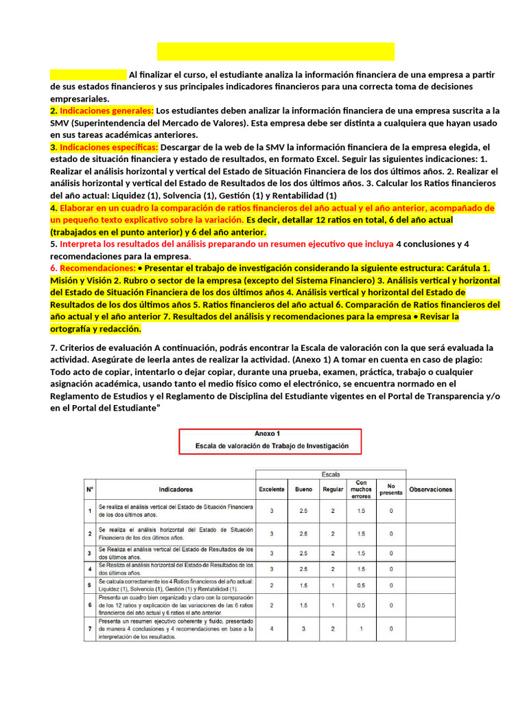 Consigna para trabajo de Invesrigación TI Contab Financ (1) | PDF | Business | Estado de resultados