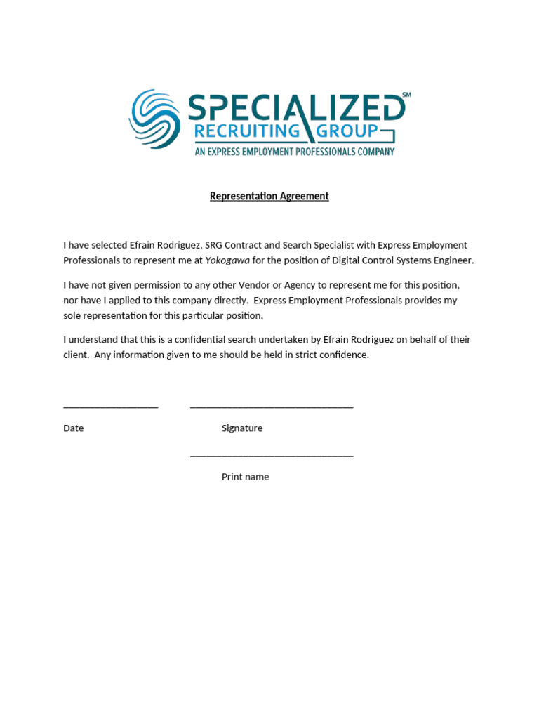 Exclusive Representation Agreement | PDF