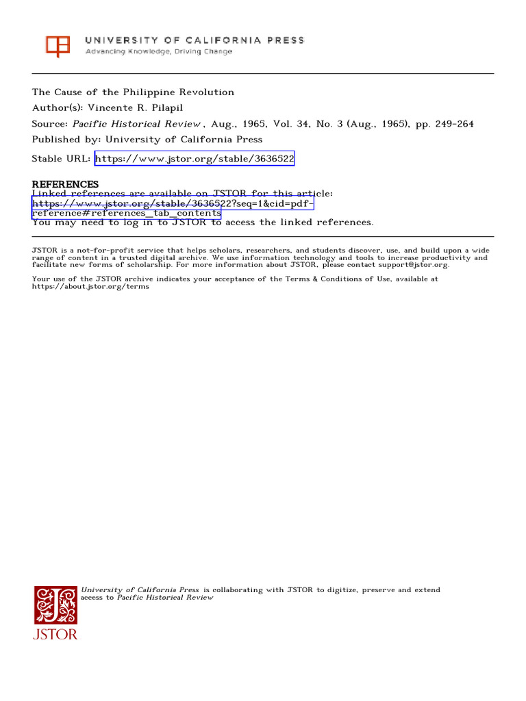 Pilapil CausePhilippineRevolution 1965 | PDF | Philippines