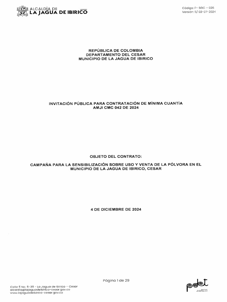 INVITACIÓN PÚBLICA AMJI CMC 042 DE 2024 | PDF