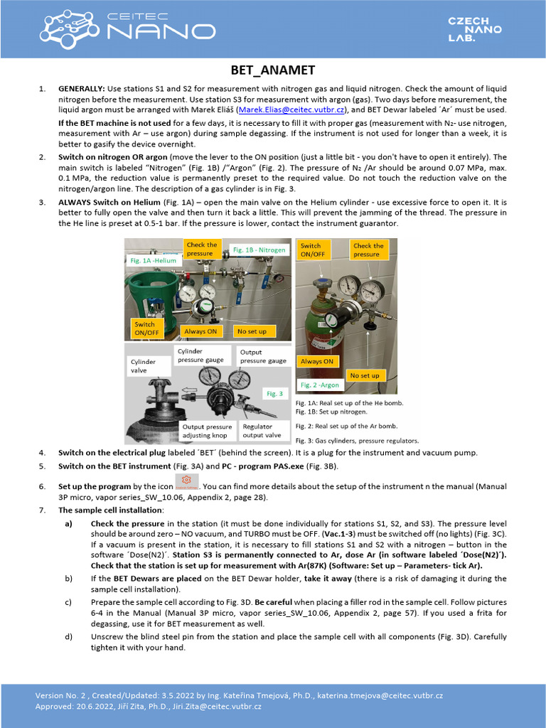 BET ANAMET Quick Guide Pv4 | PDF | Argon | Switch