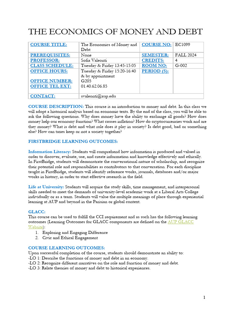 Economics of Money and Debt Course | PDF | Money | Central Banks