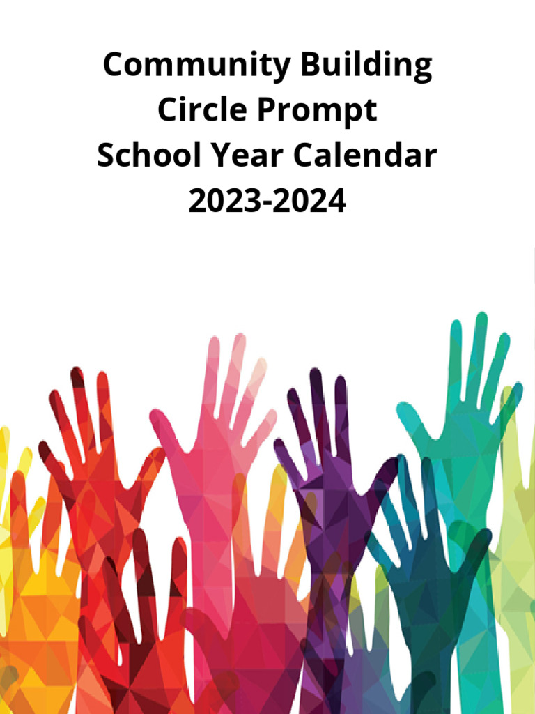 Community Building Circle Prompt School Year Calendar 2023-2024 | PDF ...