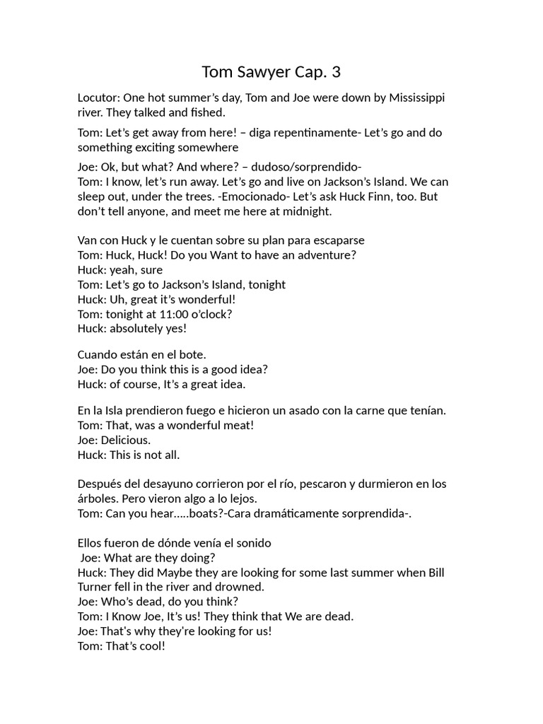 Tom Sawyer Cap | PDF | The Adventures Of Tom Sawyer | Huckleberry Finn
