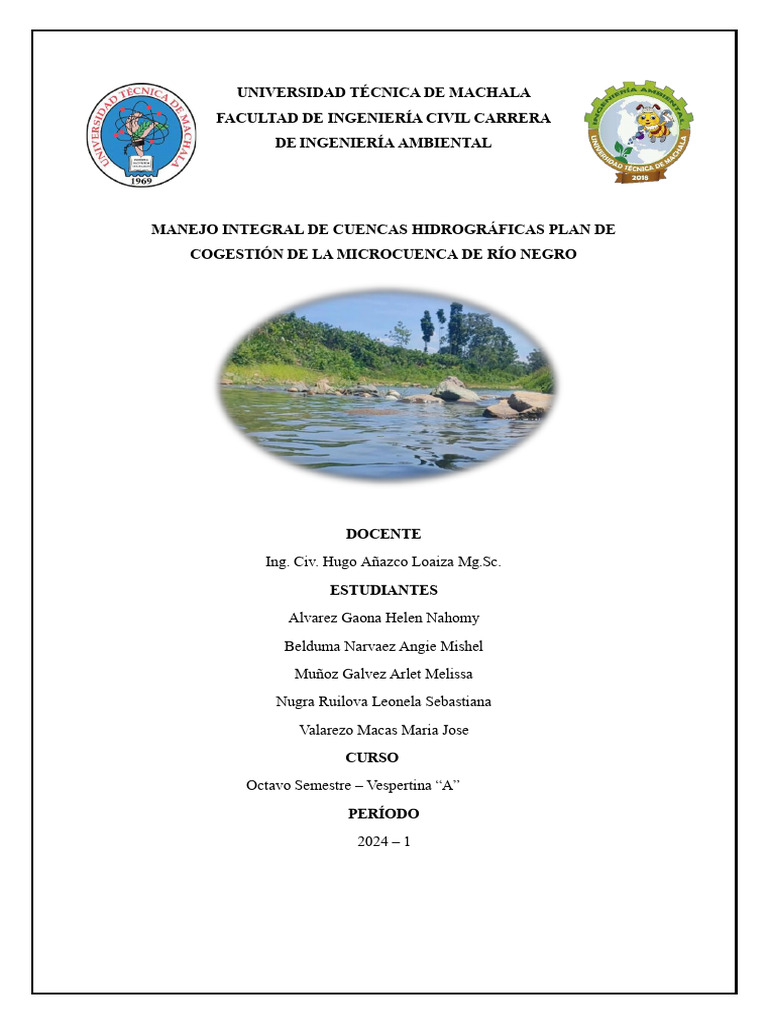 Plan de Gestión de la Microcuenca Río Negro | PDF | Sustentabilidad | Agua