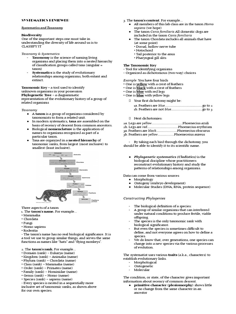 Understanding Taxonomy and Systematics | PDF | Taxonomy (Biology) | Phylogenetics