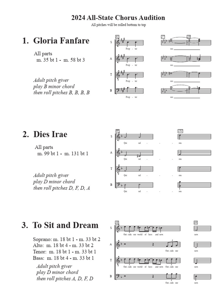 2024 All State CHORUS FIRST ROUND Audition Cuts | PDF | Musicology ...