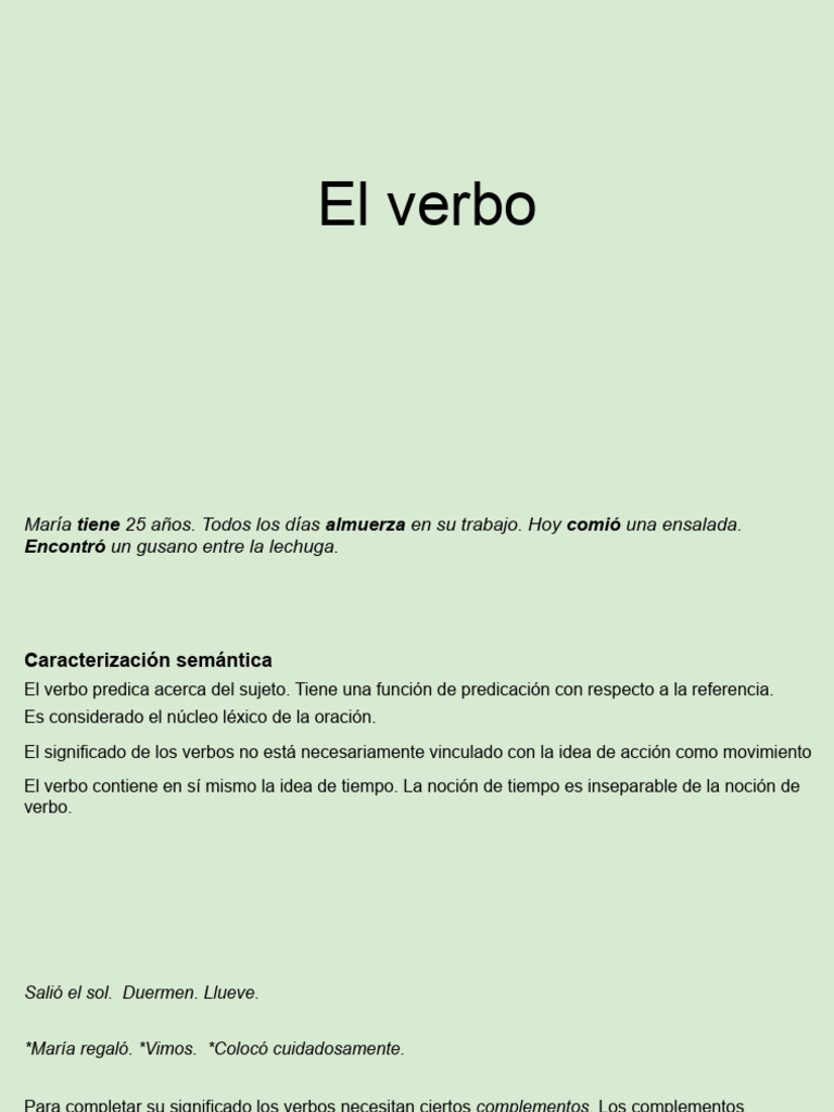 Características y Clasificación del Verbo | PDF | Verbo | Conjugación ...
