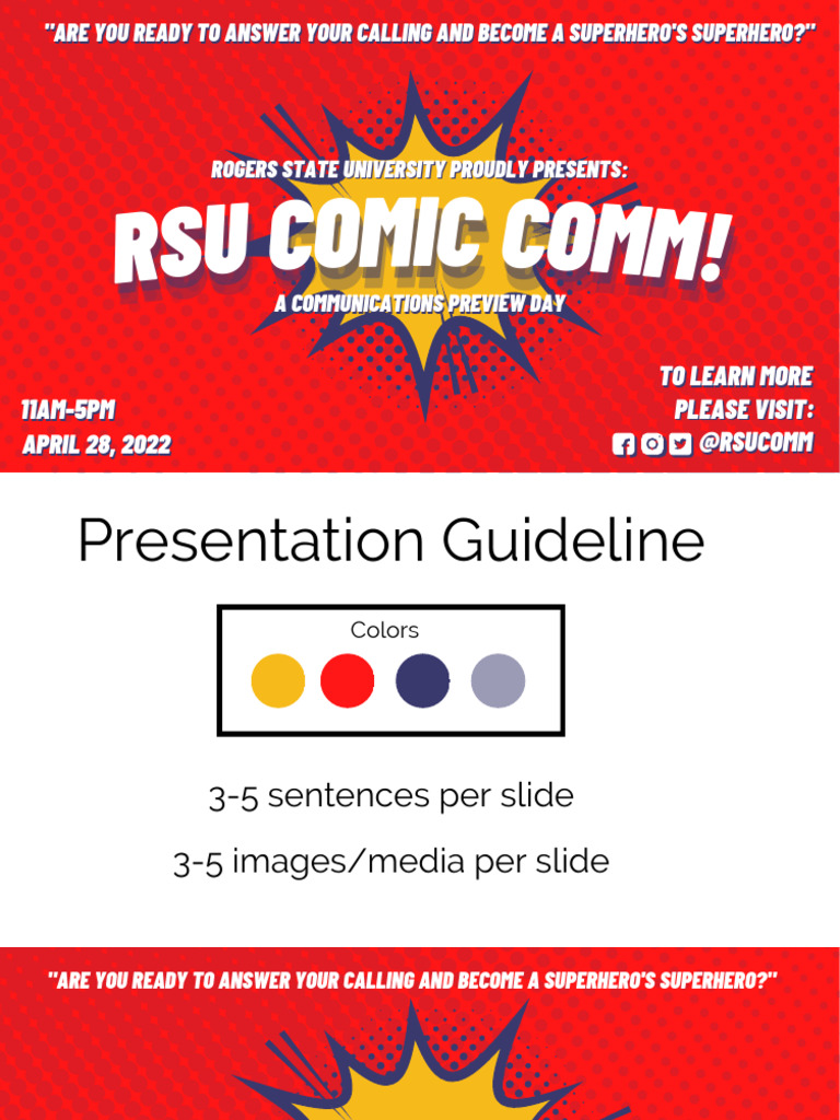 RSU Comic Comm - A Communications Preview Day | PDF
