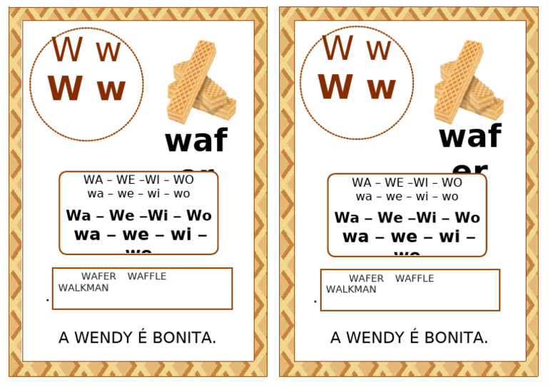 Ficha de Leitura Consoante W | PDF
