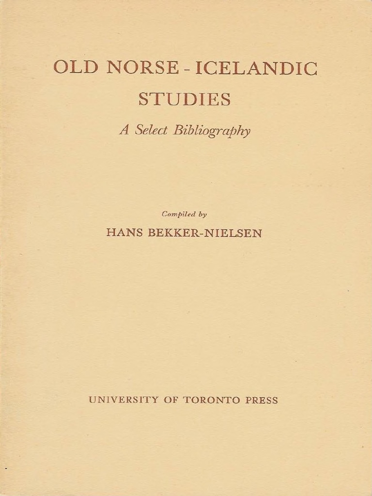 Old Norse-Icelandic Studies Bibliography | PDF | Saga | Tristan