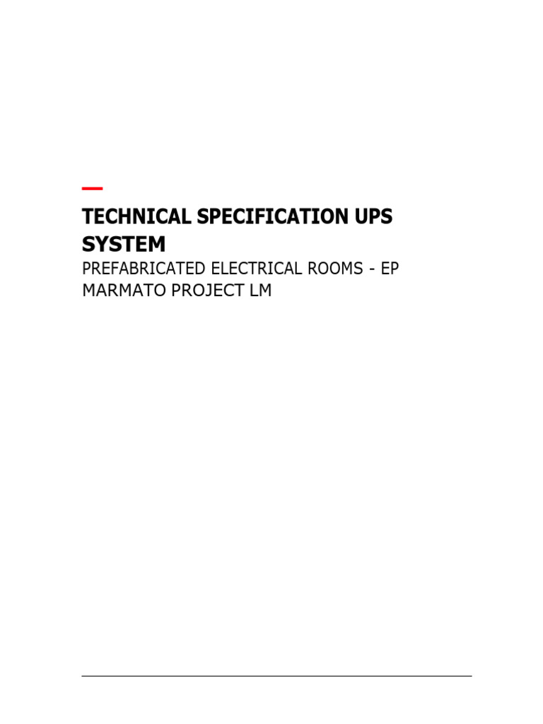 5.0.- Technical Specification UPS_R3 | PDF | Power Supply | Mains ...