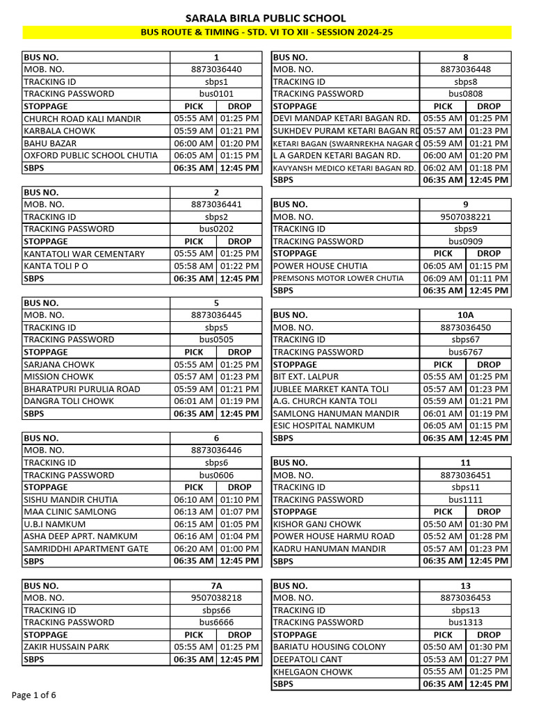23 11 2024 Bus Route 6 12 | PDF