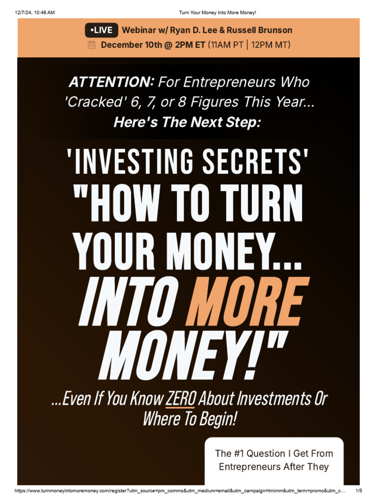Turn Your Money Into More Money! | PDF